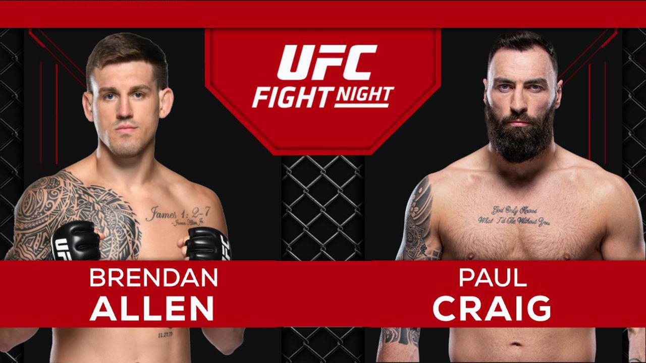 UFC Live Presented by DraftKings Sportsbook: Allen vs. Craig (11/17/23 ...
